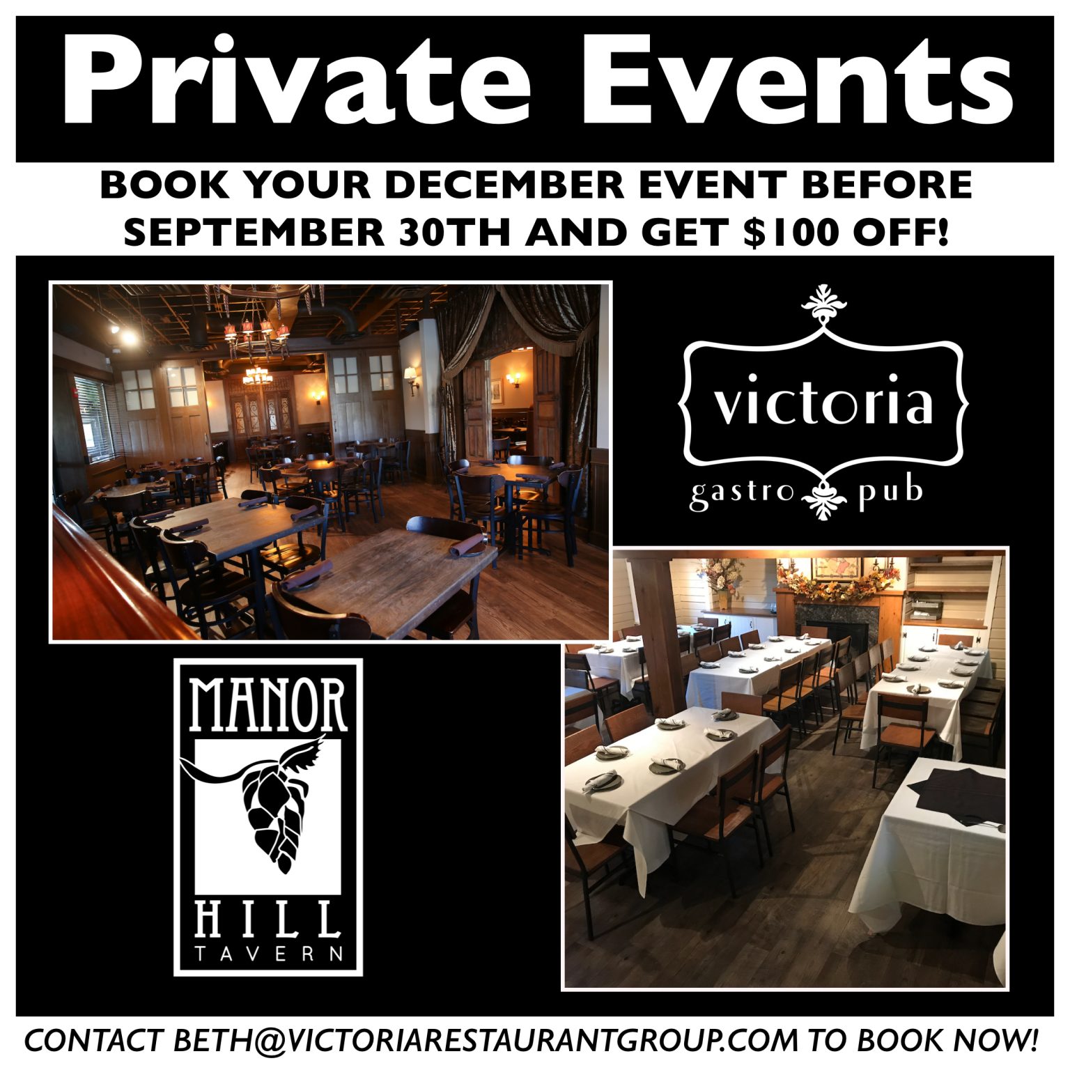 PRIVATE EVENT SPECIAL - Manor Hill Tavern